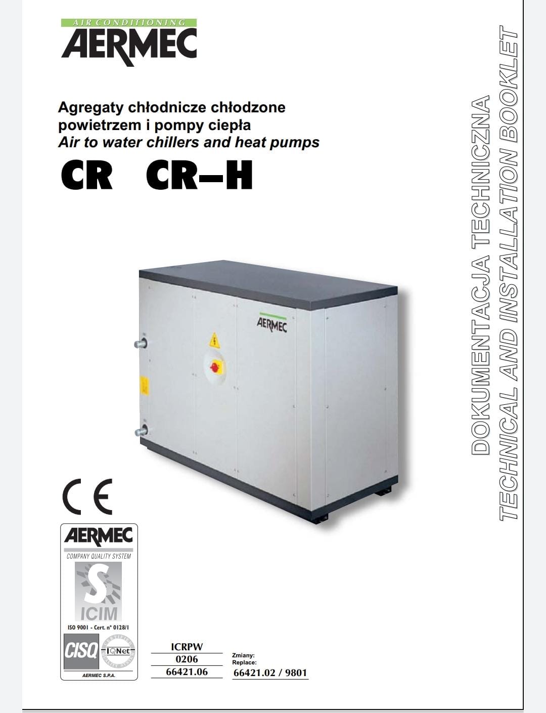 aermec-cr-series-katalog | Sancooler - Chiller Servisi